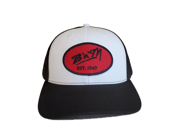 Black/White Trucker Hat - B'n'M Pole Company
